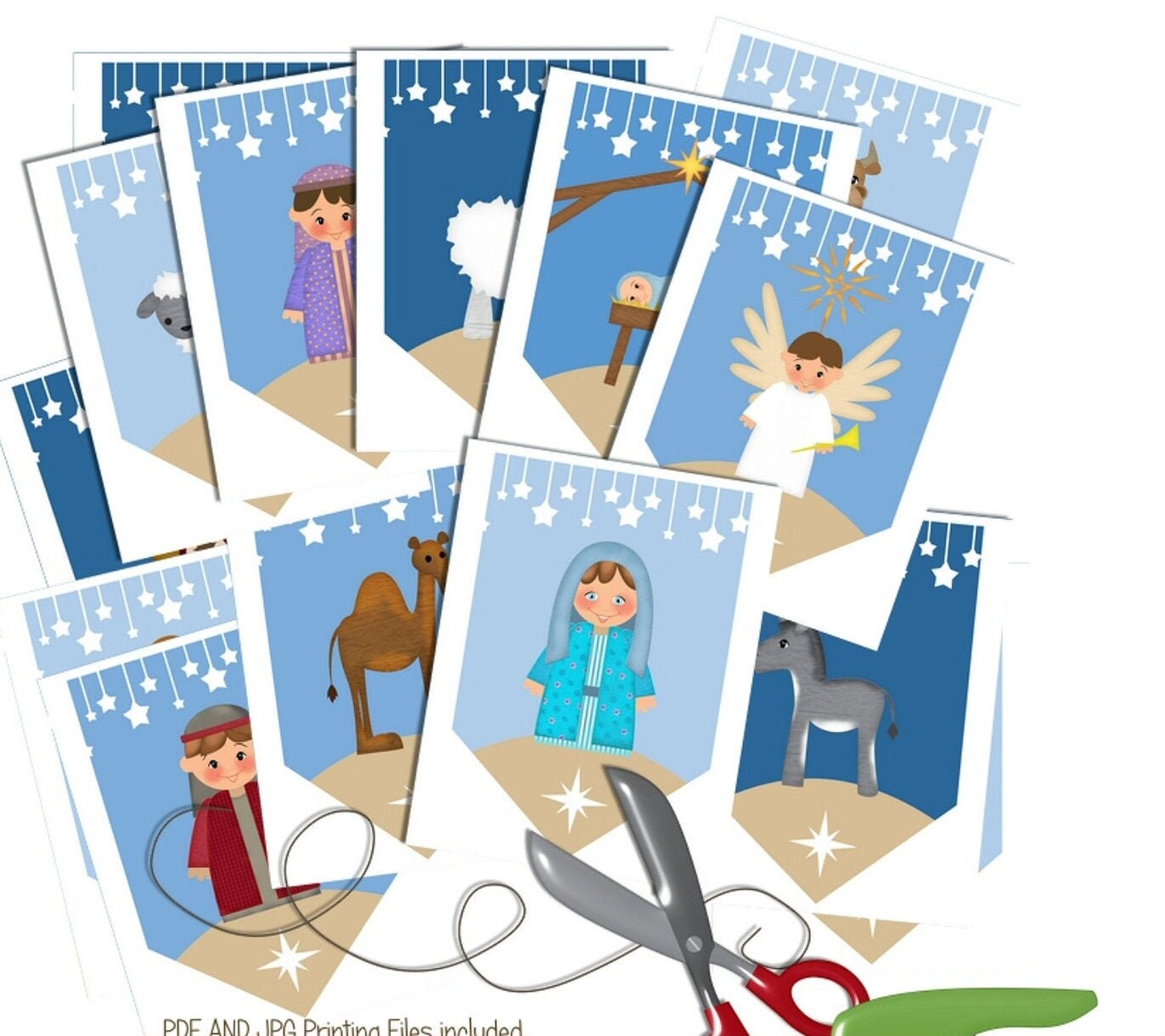 Nativity Bunting Printable Bunting Christmas (Instant Download) - Etsy