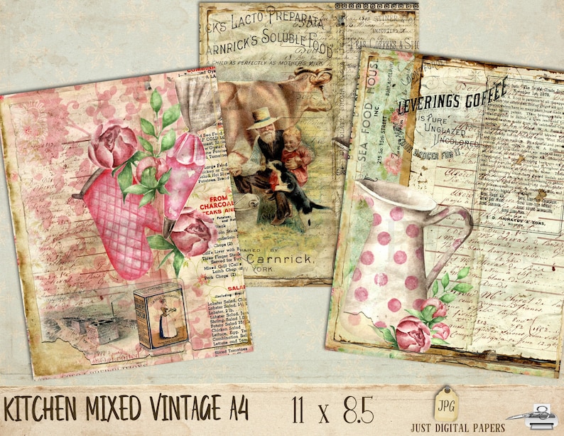 Kitchen Papers Journal Ephemera Vintage Scrapbook Papers - Etsy