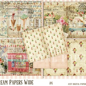 Ice Cream Journal Paper, Printable, Scrapbook, Digital, Printable ...