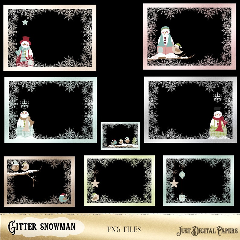 Christmas Frames Christmas Overlay PNG Frames Digital - Etsy