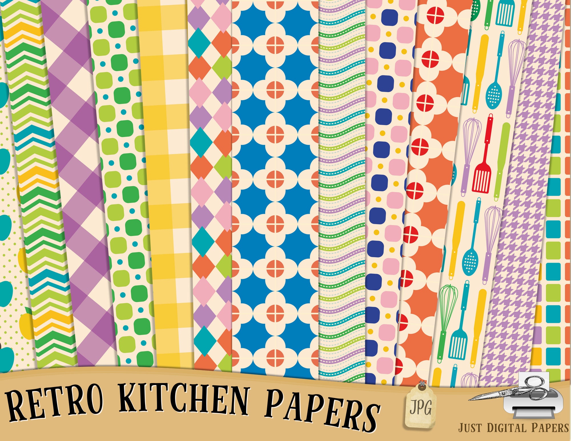 Retro Cooking Papers Baking Papers Food Papers Fruit Paper | Etsy