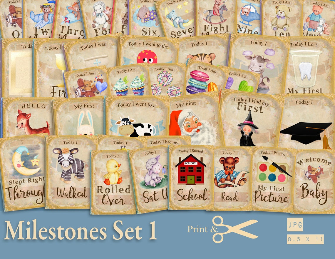 Baby Milestones, Printable, Scrapbook, Digital, Printable Journal ...