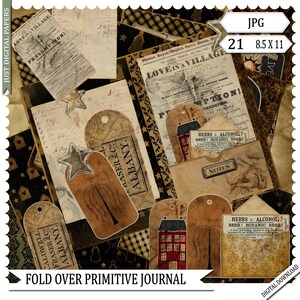 Primitive Journal, Printable, Instant Download, Grunge Journal, Vintage ...