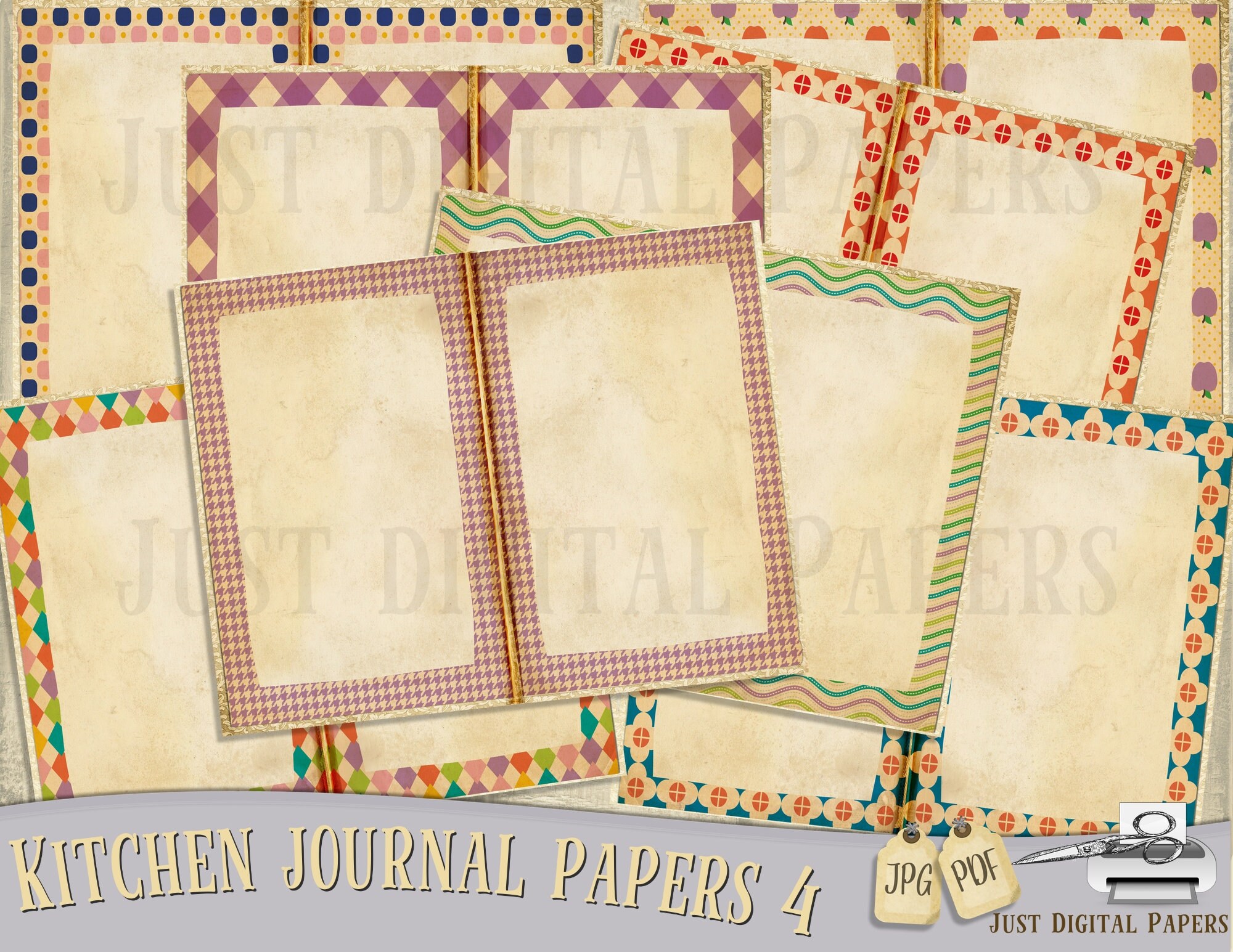 Kitchen papers Journal Papers Cooking papers Ephemera | Etsy