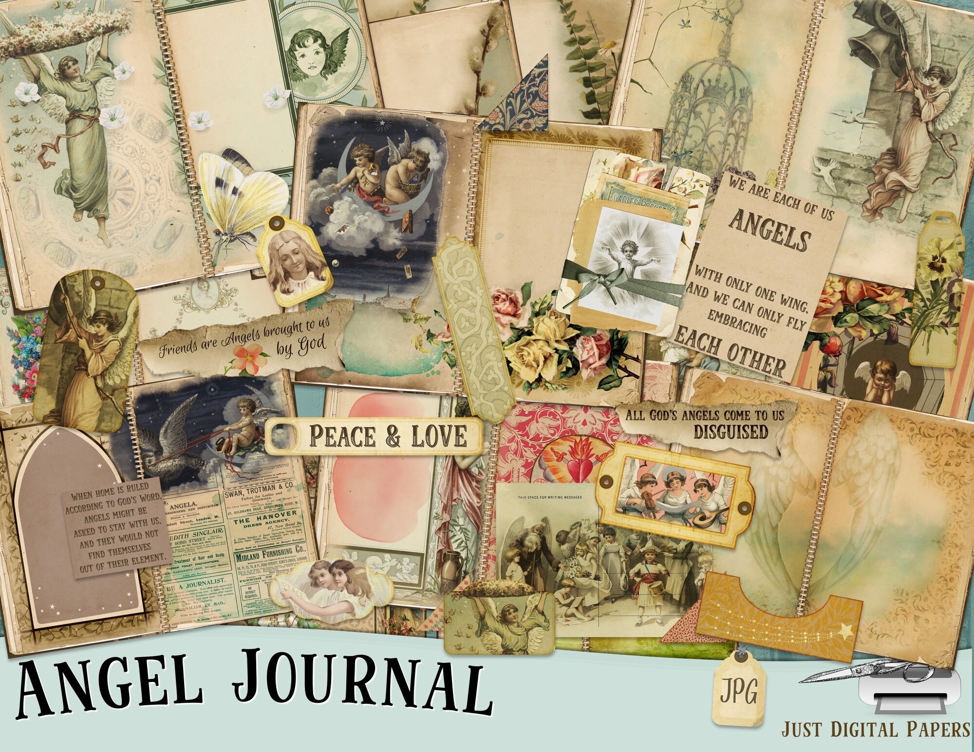 Angel Journal Celestial Journal Memory Journal Christian | Etsy