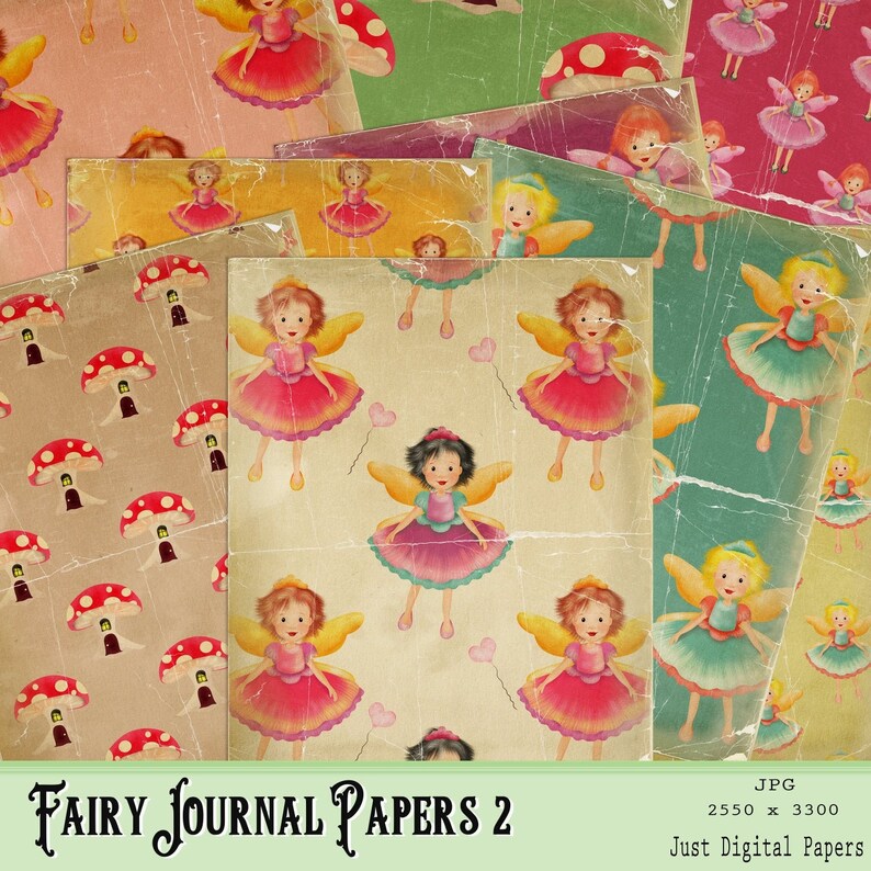 Fairy Journal Paper Printable Scrapbook Digital Printable - Etsy