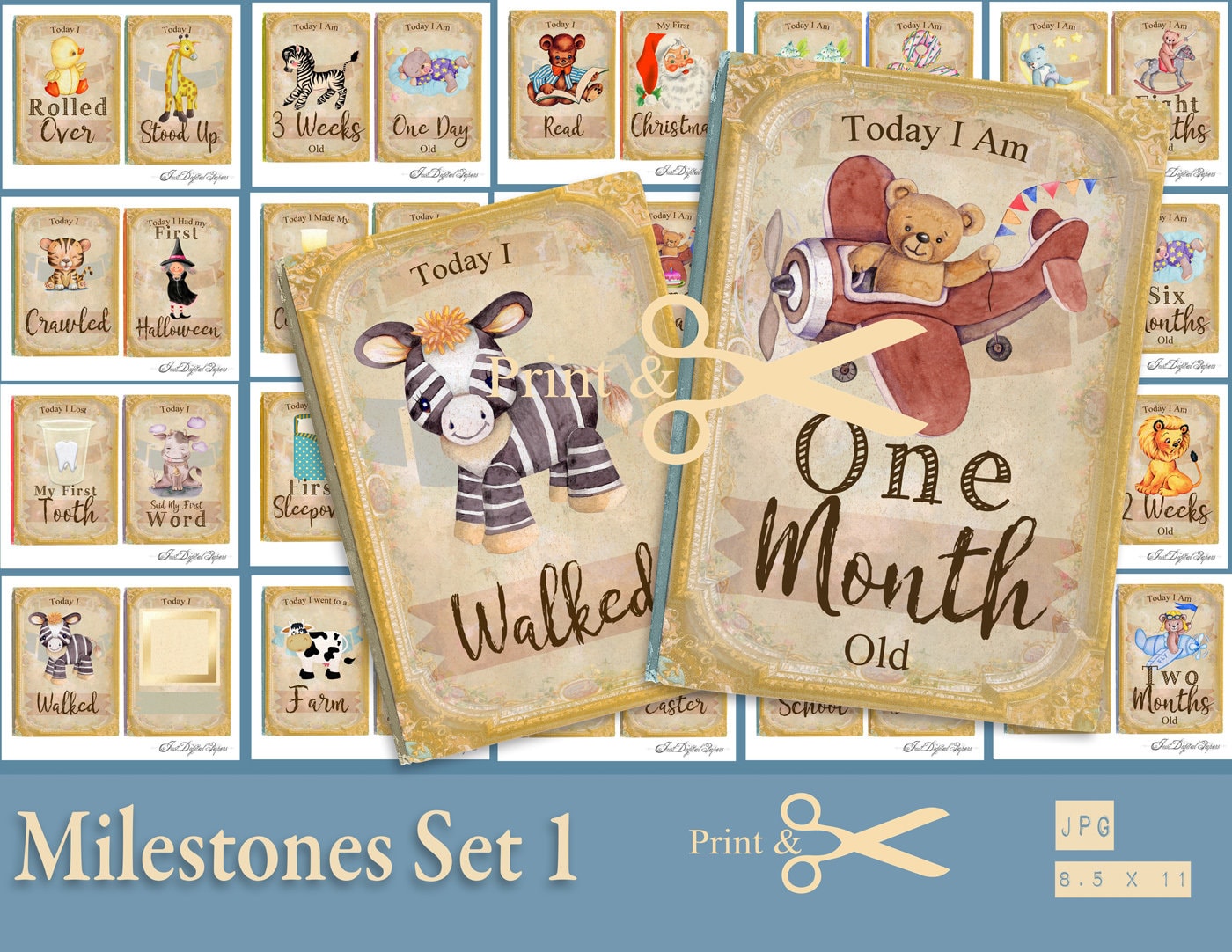 Baby Milestones, Printable, Scrapbook, Digital, Printable Journal ...
