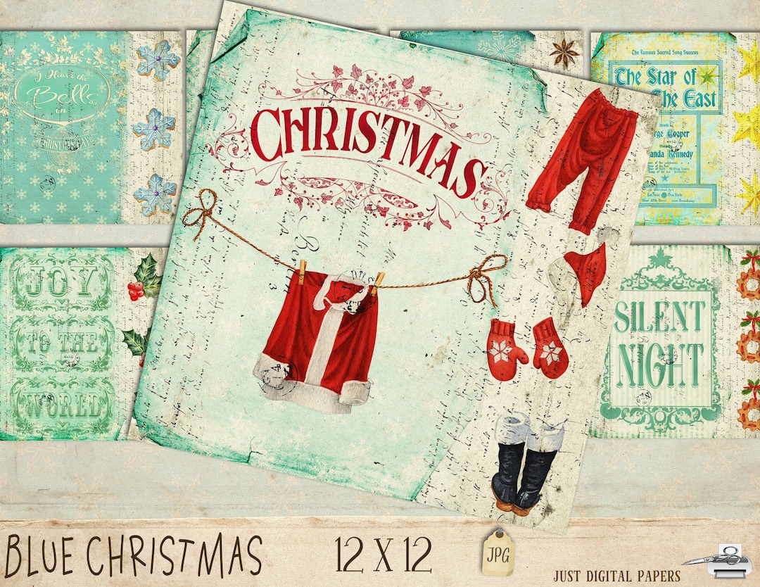 Blue Christmas, Papers, Journal, Christmas Scrapbook, Papers, Christmas ...