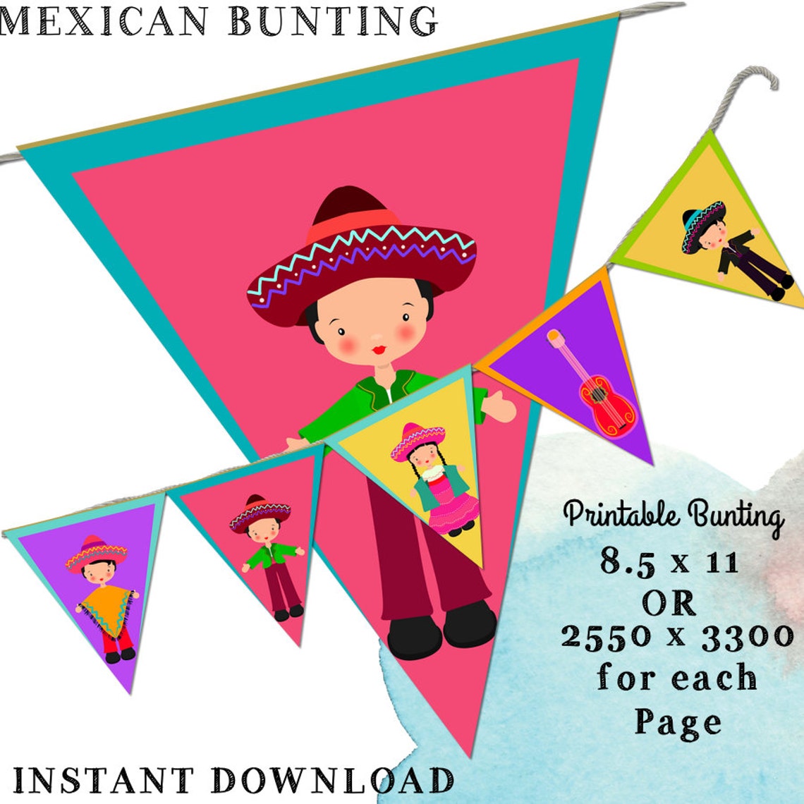 Mexican Bunting, Fiesta Bunting, Party Bunting, Festival Bunting ...