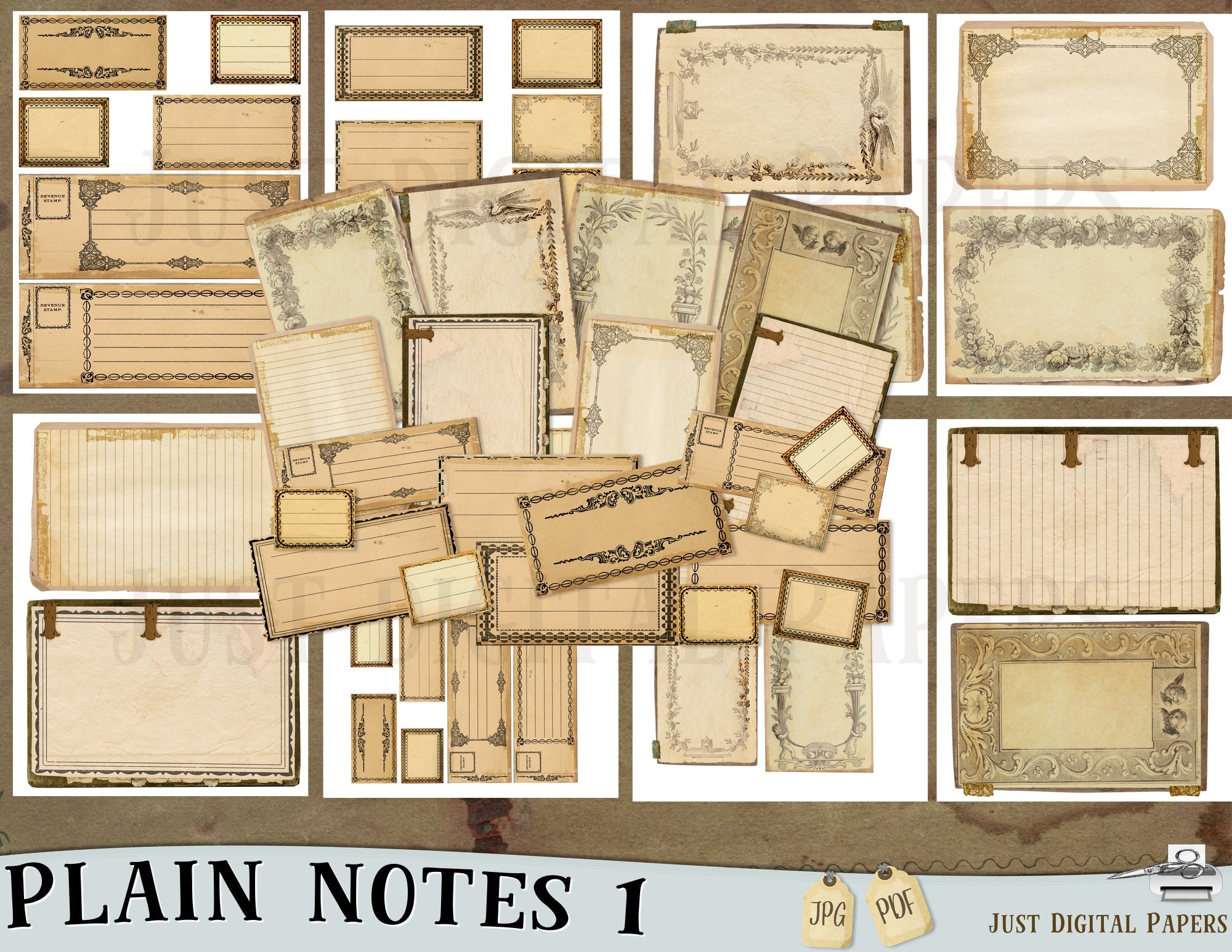 Plain Journal, Plain Labels, Blank Paper, Blank, Vintage, Digital ...