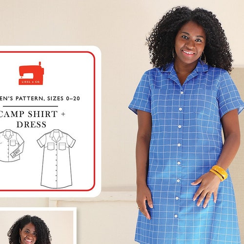 Camp Shirt Dress Sewing Pattern Sizes 0 to 20 From Liesl - Etsy