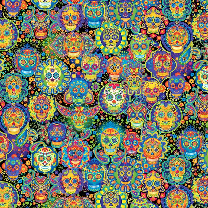 Sugar Skull Fabric - Etsy