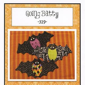 Going Batty Mug Rug Mats Quilting and Sewing Pattern, From Quilt Doodle ...