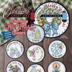 In the Hoop Christmas Coasters Machine Embroidery CD, From Claudia's ...