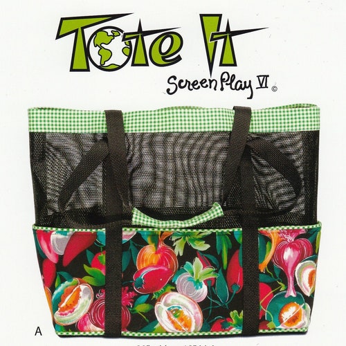 Tote It Screen Play 6 Vinyl Mesh Bag Sewing Pattern 3 Styles - Etsy