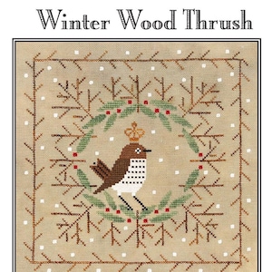 Winter Wood Thrush Cross Stitch Pattern, From Artful Offerings BRAND ...
