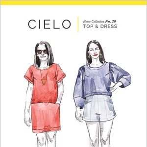 Cielo Top Shirt and Dress Sewing Pattern, Sizes 0-20, From Closet Core ...