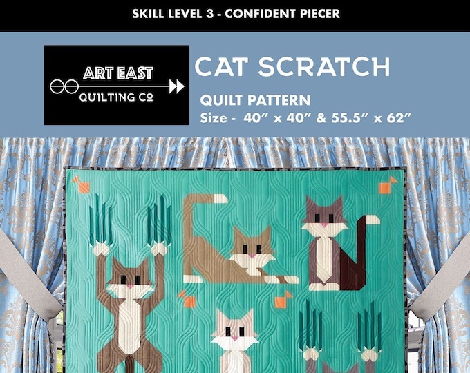 Cat Scratch Quilt Pattern by Art E.ast Quilting Co - Etsy