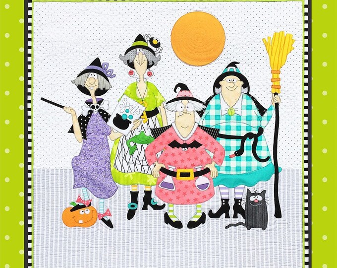 Witches Quilt Pieced Applique Quilting Pattern From Amy - Etsy