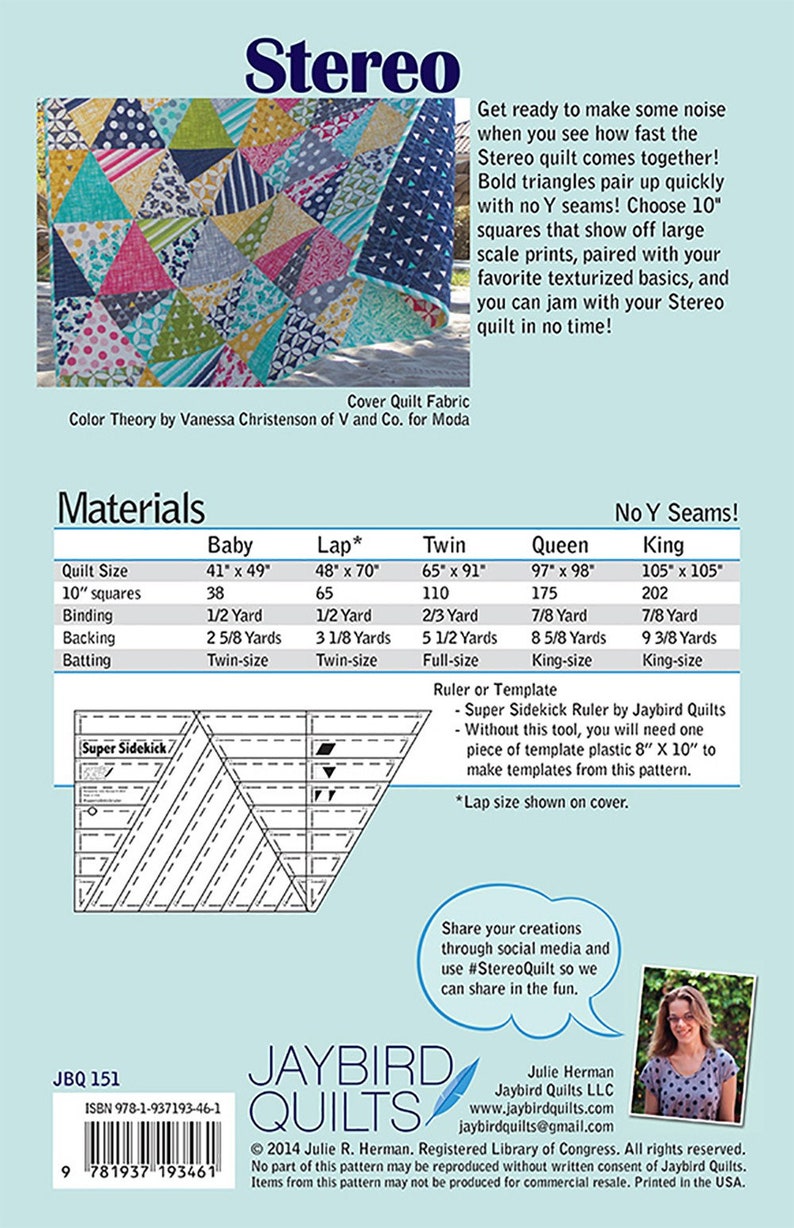 Stereo Pieced Quilt Quilting Pattern From Jaybird Quilts BRAND NEW ...