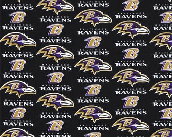 Baltimore Ravens Fabric by the Yard or Half Yard Licensed NFL - Etsy