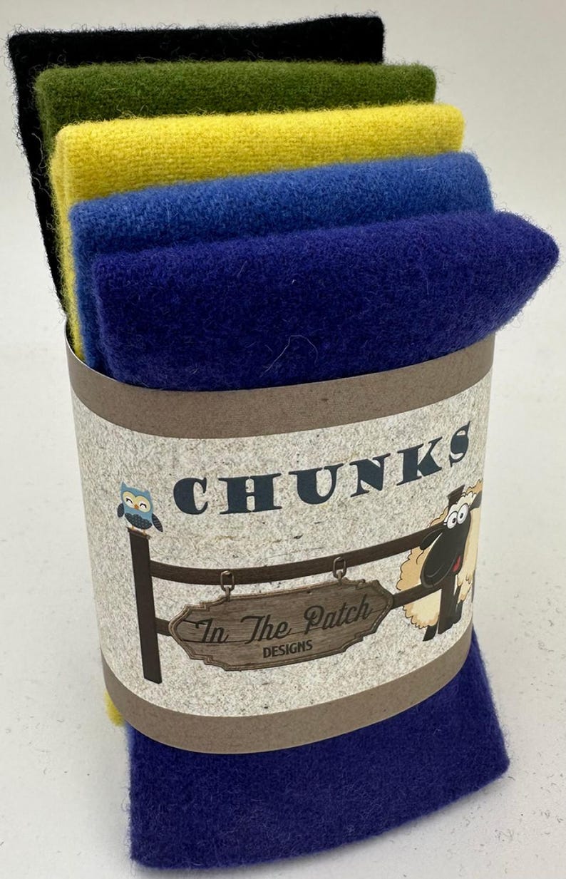 Assorted Wool Chunks, in Packs of 5 Hand Dyed Pieces of Wool, From in ...