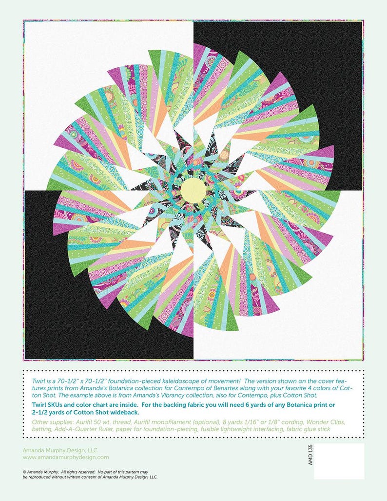 Twirl Quilt Quilting Pattern, From Amanda Murphy Design LLC, Please See ...