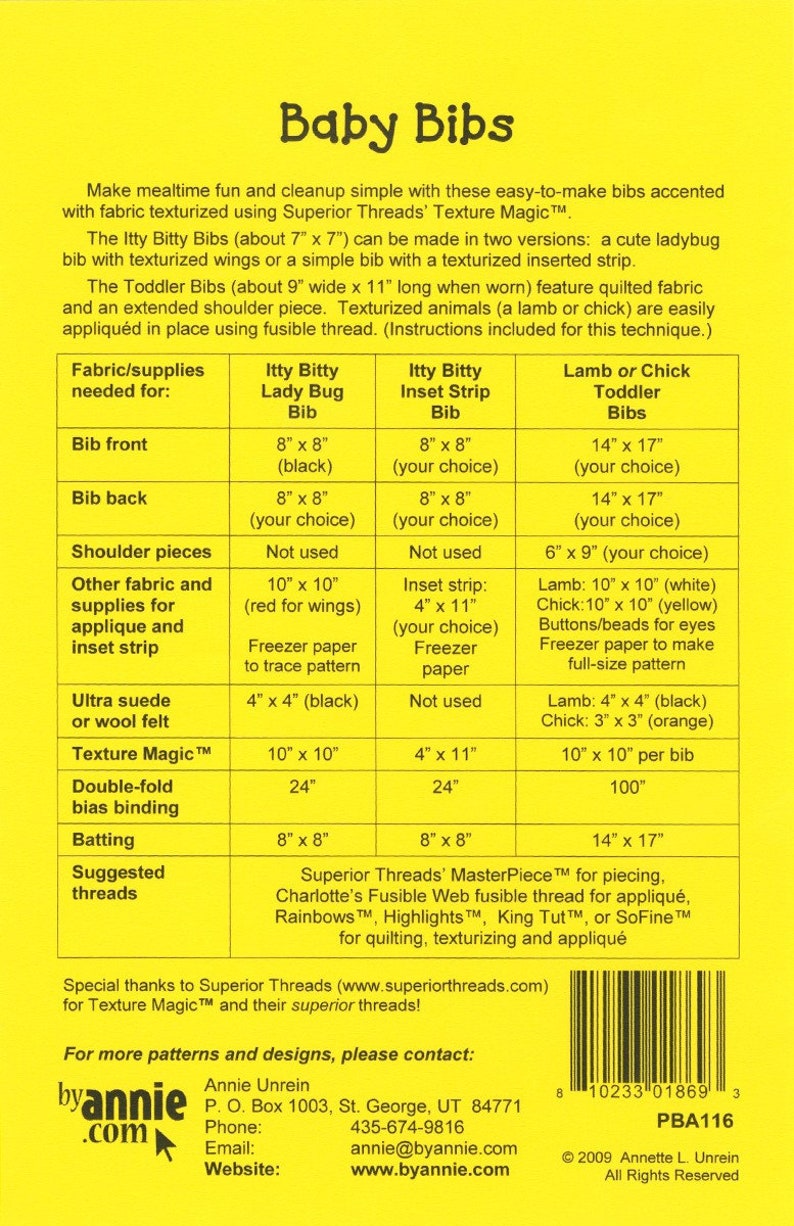 Baby Bibs Sewing and Quilting Pattern From Byannie NEW Please - Etsy