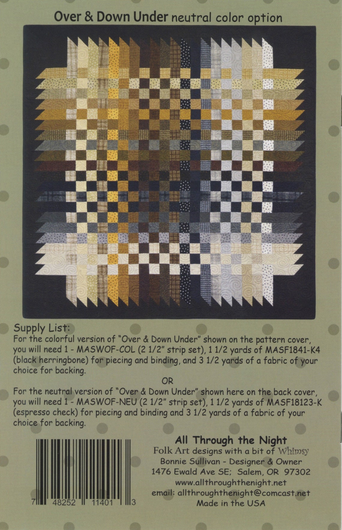 Over and Down Under Quilt Quilting Pattern From All Through | Etsy