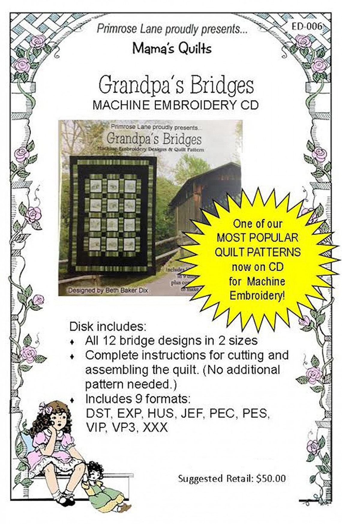 Grandpa's Bridges Quilt Machine Embroidery CD From | Etsy