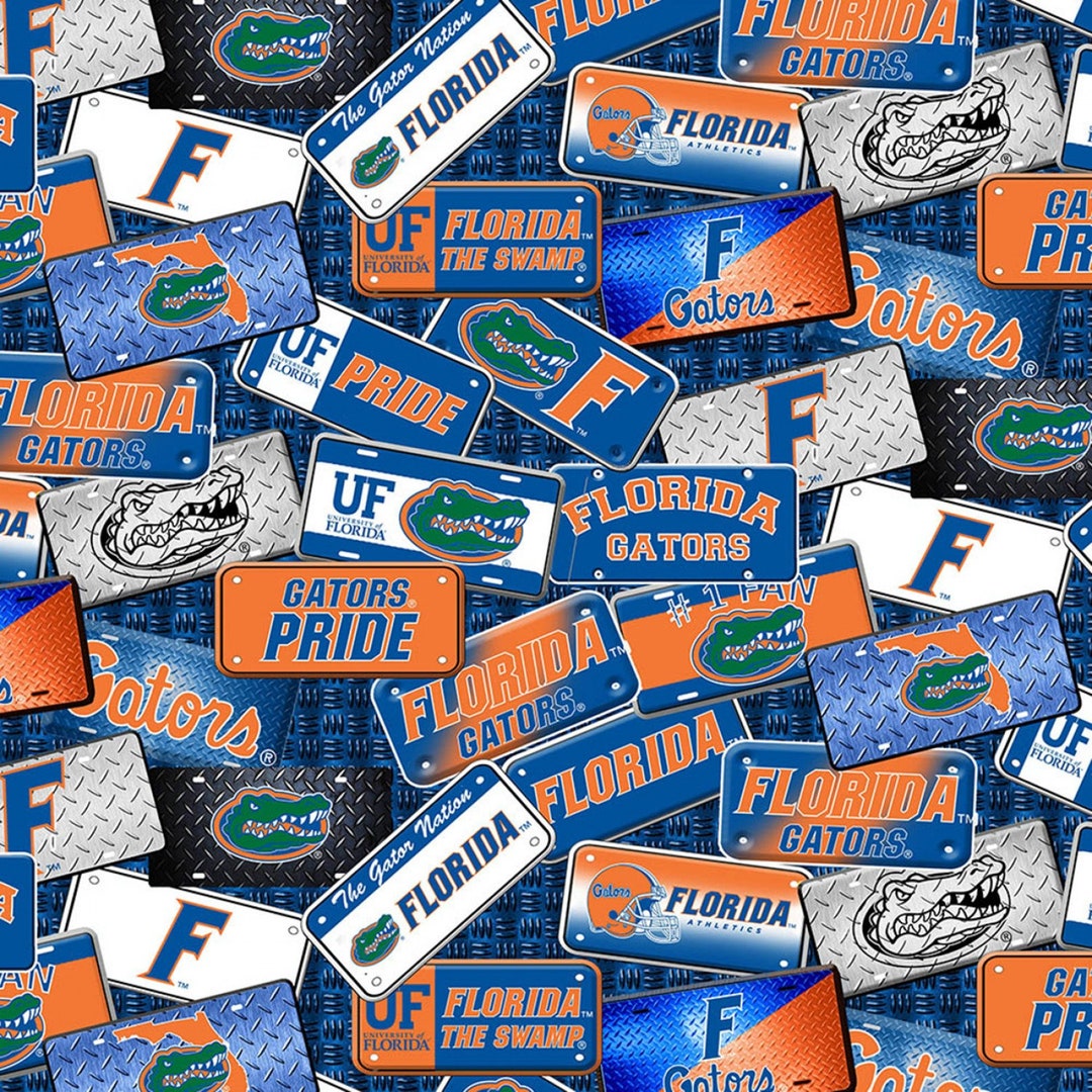 University of Florida Gators License Plates Football Allover Cotton ...