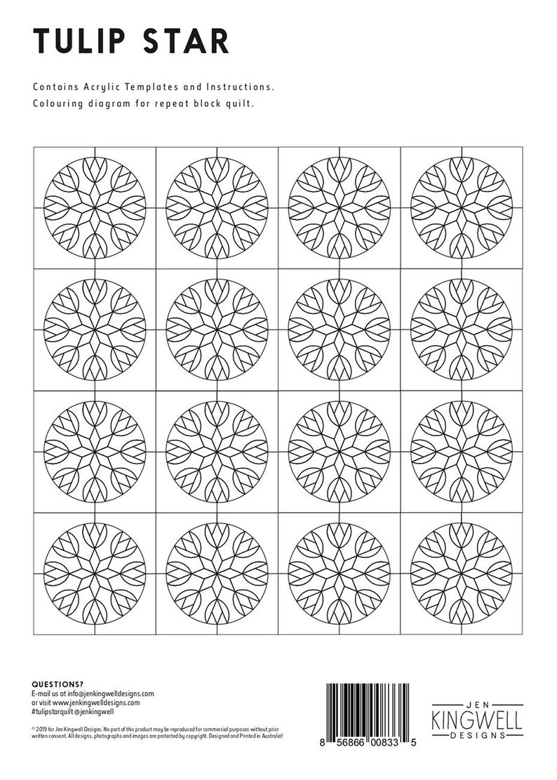 Tulip Star Tempter Quilt Quilting Pattern From Jen Kingwell Designs ...