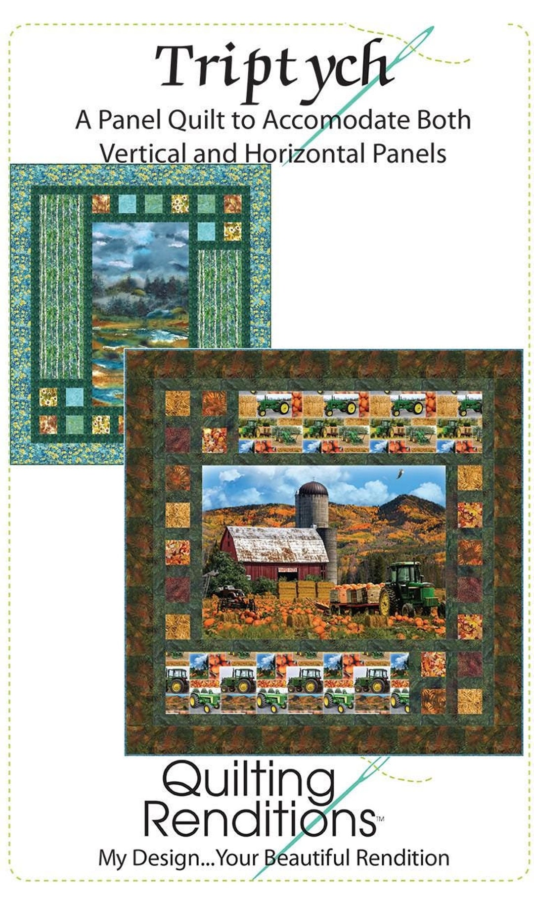 Triptych Quilt Quilting Pattern, From Quilting Renditions BRAND NEW ...