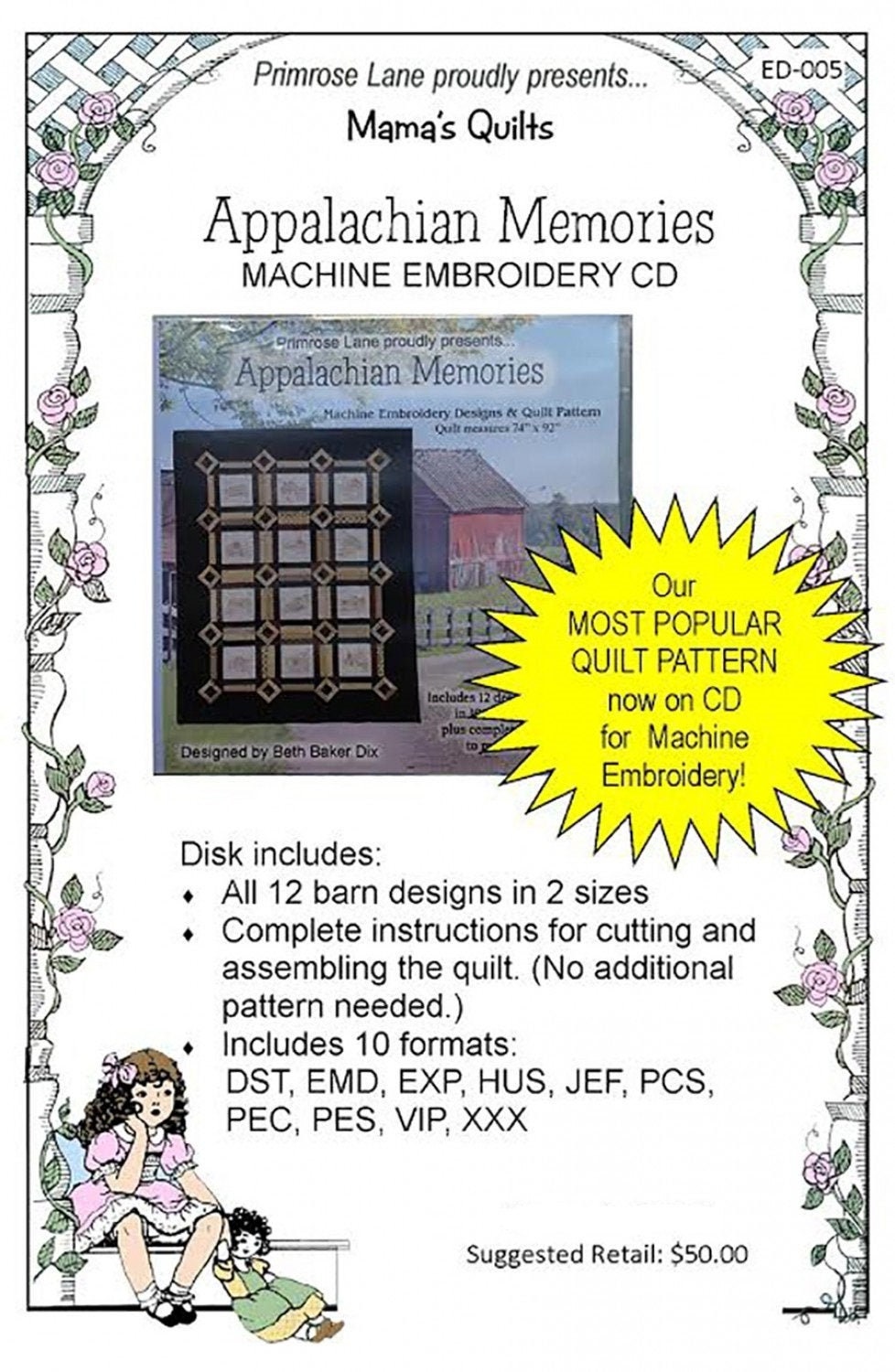 Appalachian Memories Quilt Machine Embroidery CD From - Etsy