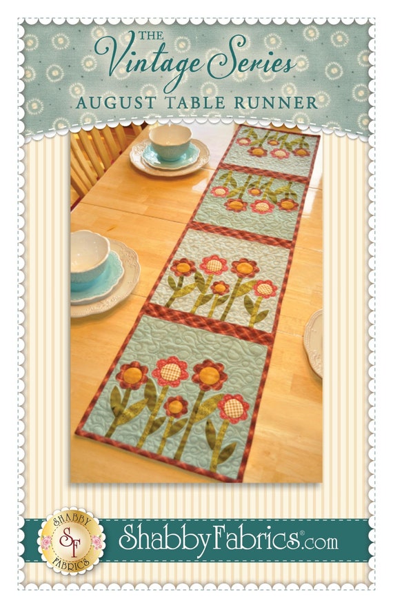 The Vintage Series August Garden Table Runner Quilting Pattern - Etsy