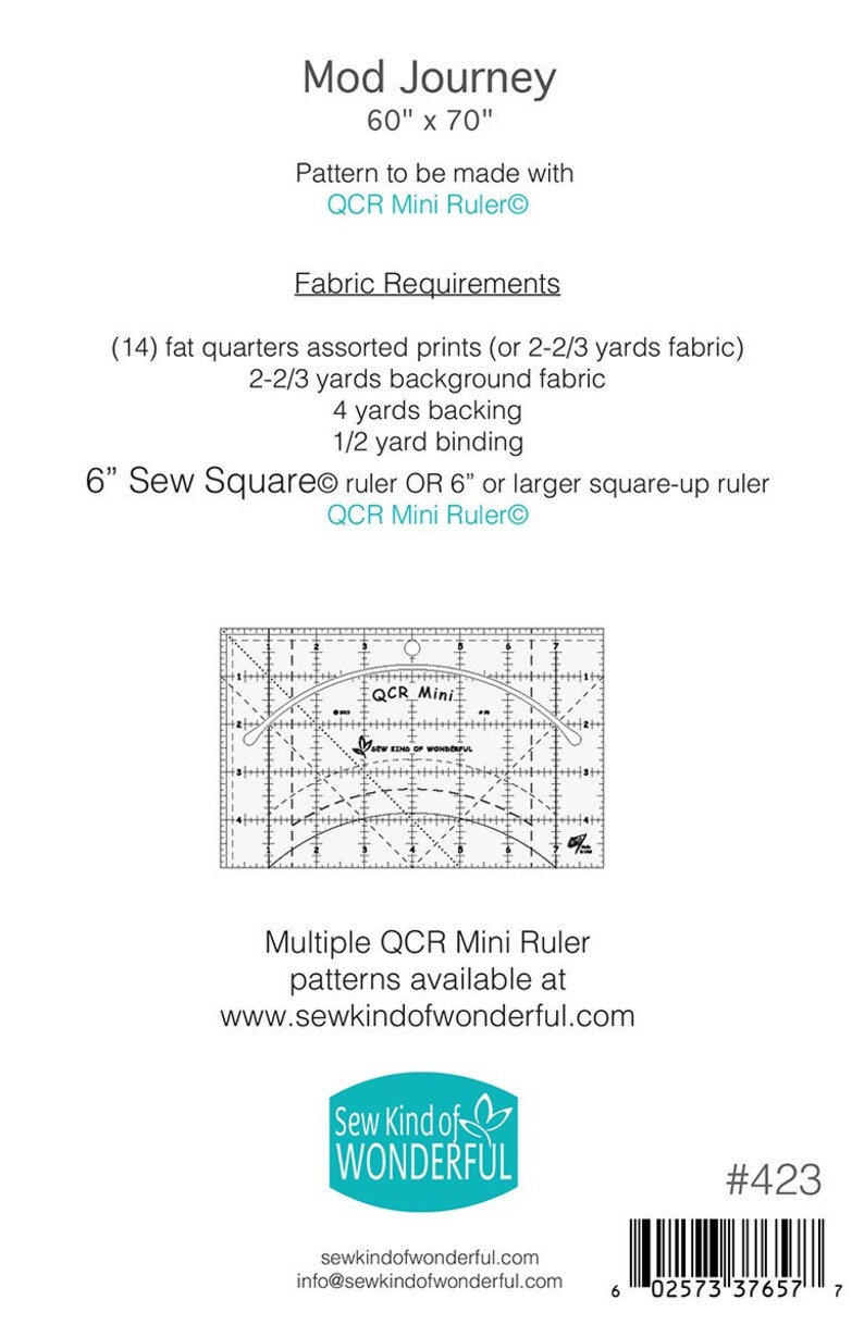 QCR Mini Mod Journey Quilt A Pieced Quilting Pattern by Sew - Etsy