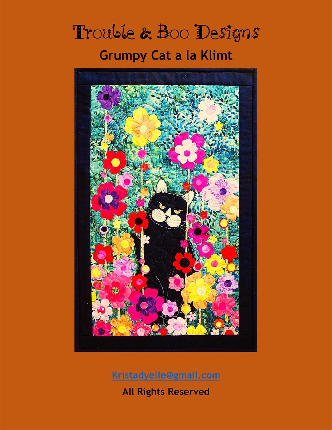 Grumpy Cat a La Klimt Quilt Quilting Pattern From Trouble and Boo Designs BRAND NEW, Please See ...