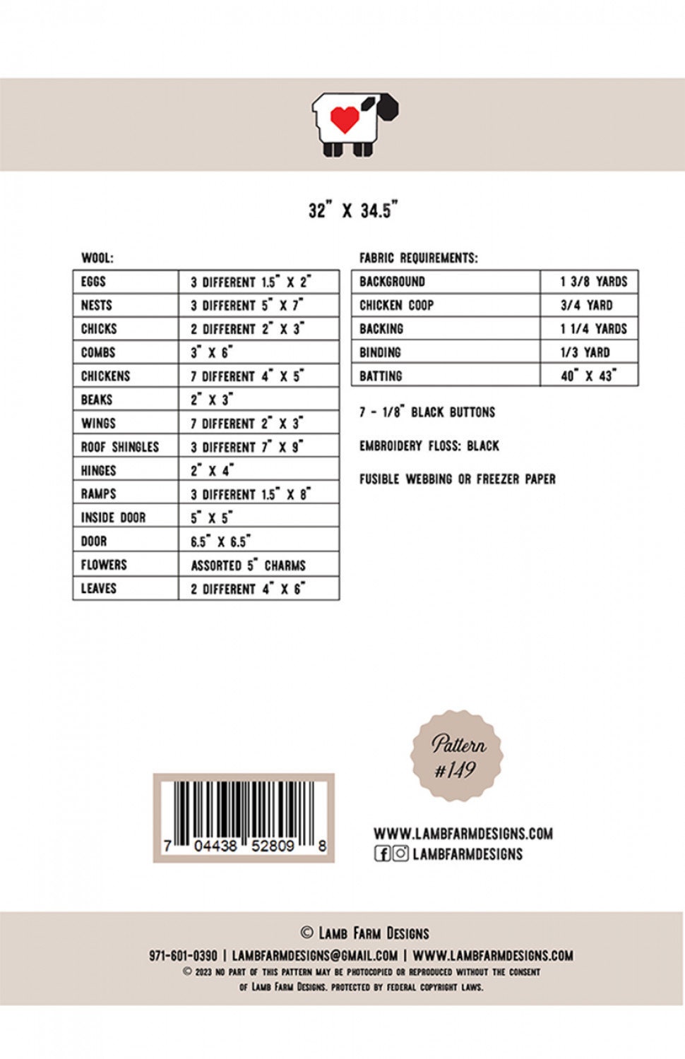 Hen Party Quilt Quilting Pattern From Lamb Farm Designs BRAND NEW ...