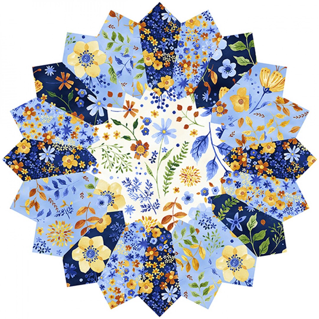Blue Dresden Placemat Kit With Fabric and Pattern, Makes Four From ...