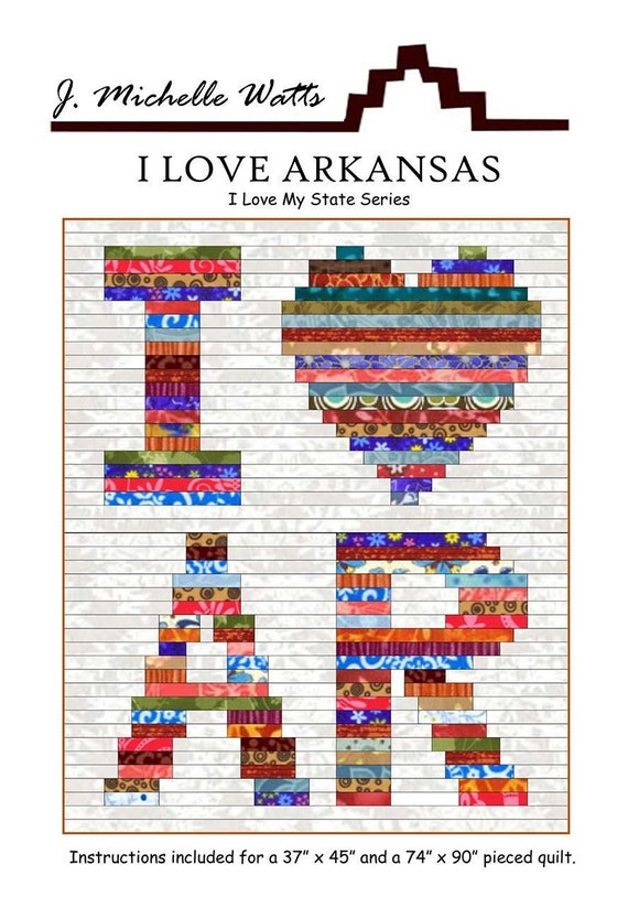 I Love Arkansas State Series Quilt Quilting Pattern From J. - Etsy