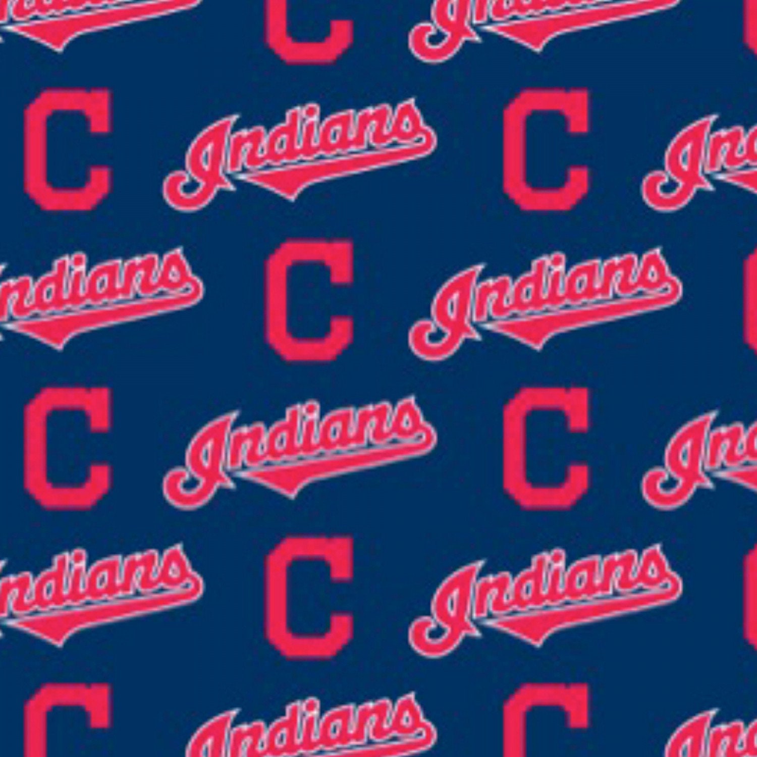 MLB Cleveland Indians All Over Baseball Team Cotton Fabric Priced by ...
