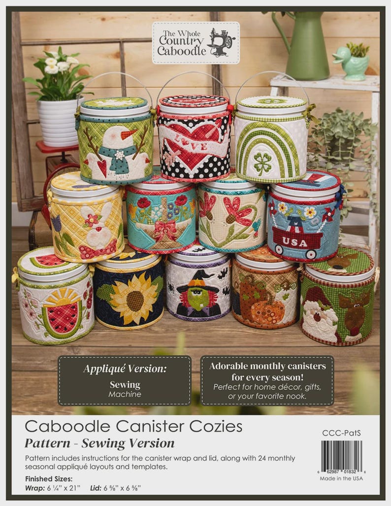 Caboodle Canister Cozies Sewing Pattern, From the Whole Country ...