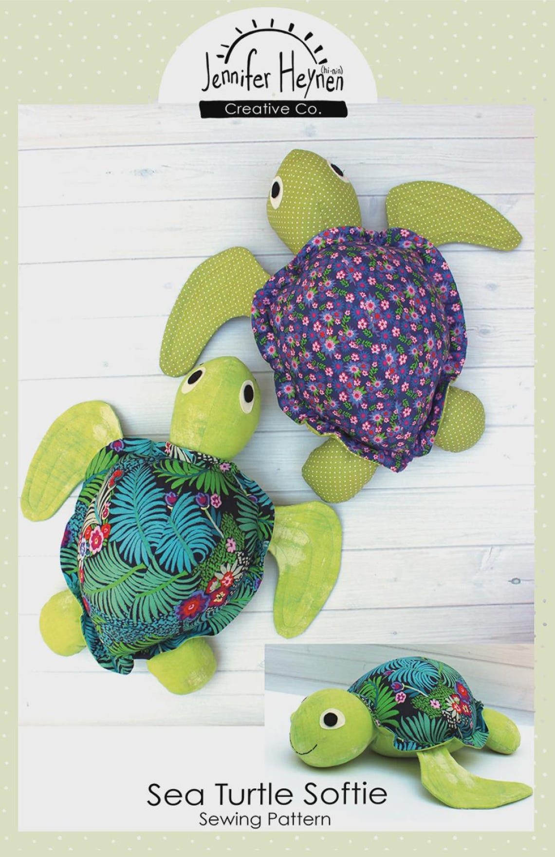 Sea Turtle Softie Sewing Pattern, From Jennifer Heynen Creative Co ...