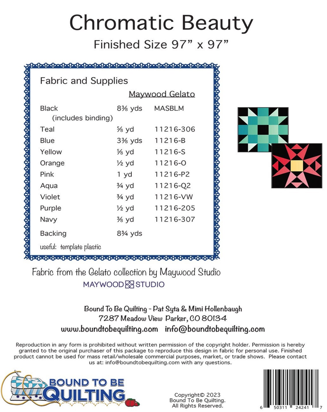 Chromatic Beauty Quilt Complete Pattern, From Bound to Be Quilting ...