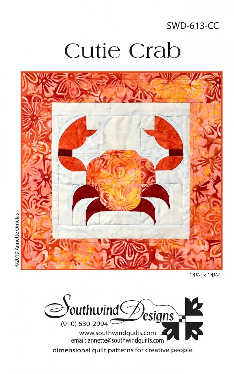 Cutie Crab Quilt Quilting Pattern From Southwind Designs BRAND NEW ...
