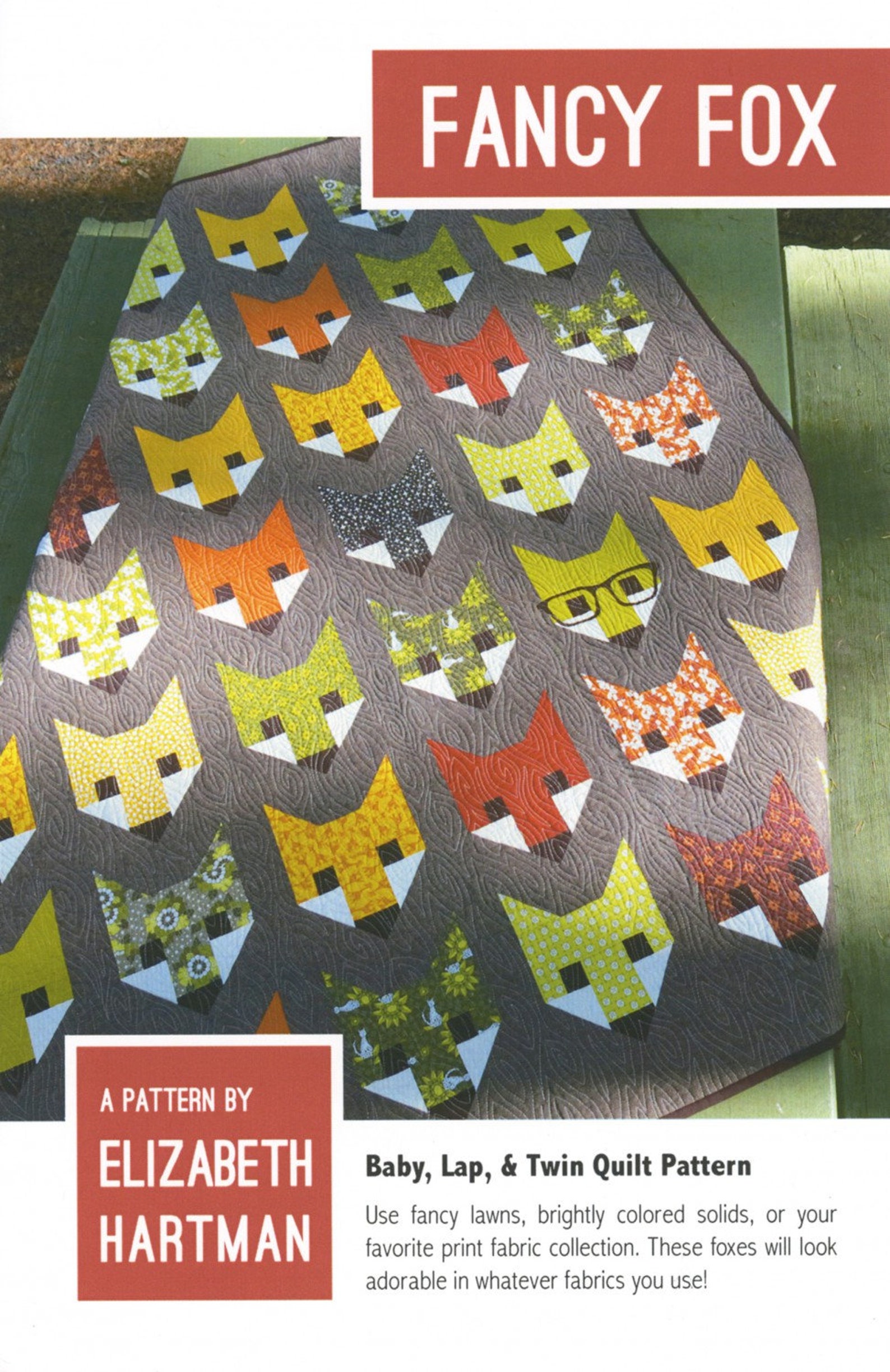 Fancy Fox Patchwork Foxes Quilt Quilting Pattern From | Etsy