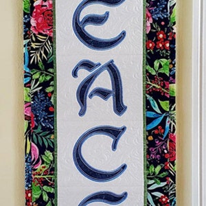 PEACE Wall Hanging Machine Embroidery Pattern, From Janine Babich ...