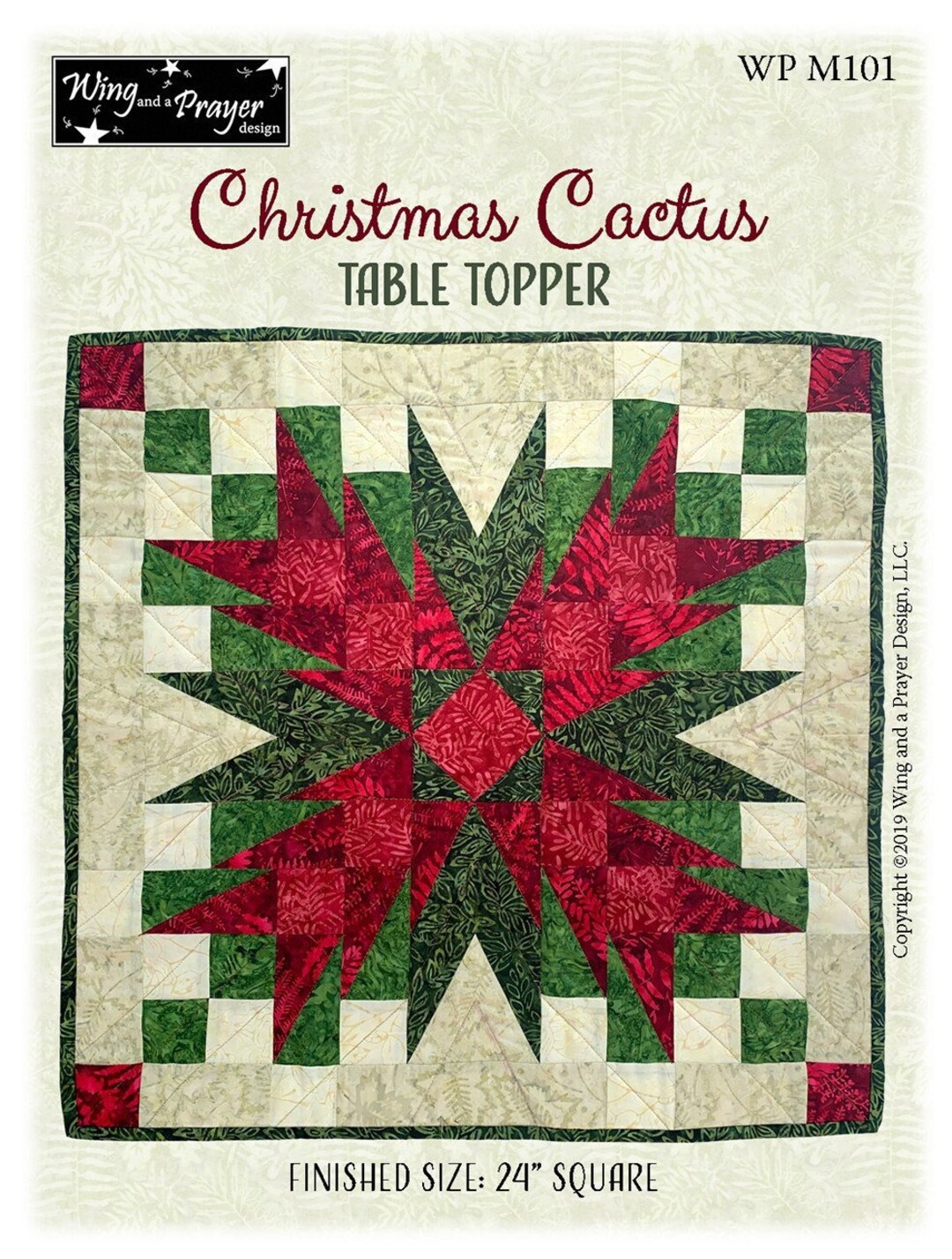 Christmas Cactus Table Runner Quilting Pattern From Wing and A Prayer ...
