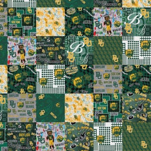 NCAA Baylor University Bears Cheater Quilt Cotton Fabric Priced by the ...