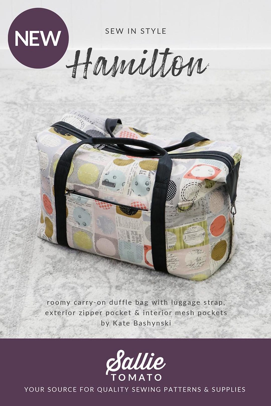 Hamilton Duffle Bag Sewing Pattern From Sallie Tomato BRAND NEW, Please ...